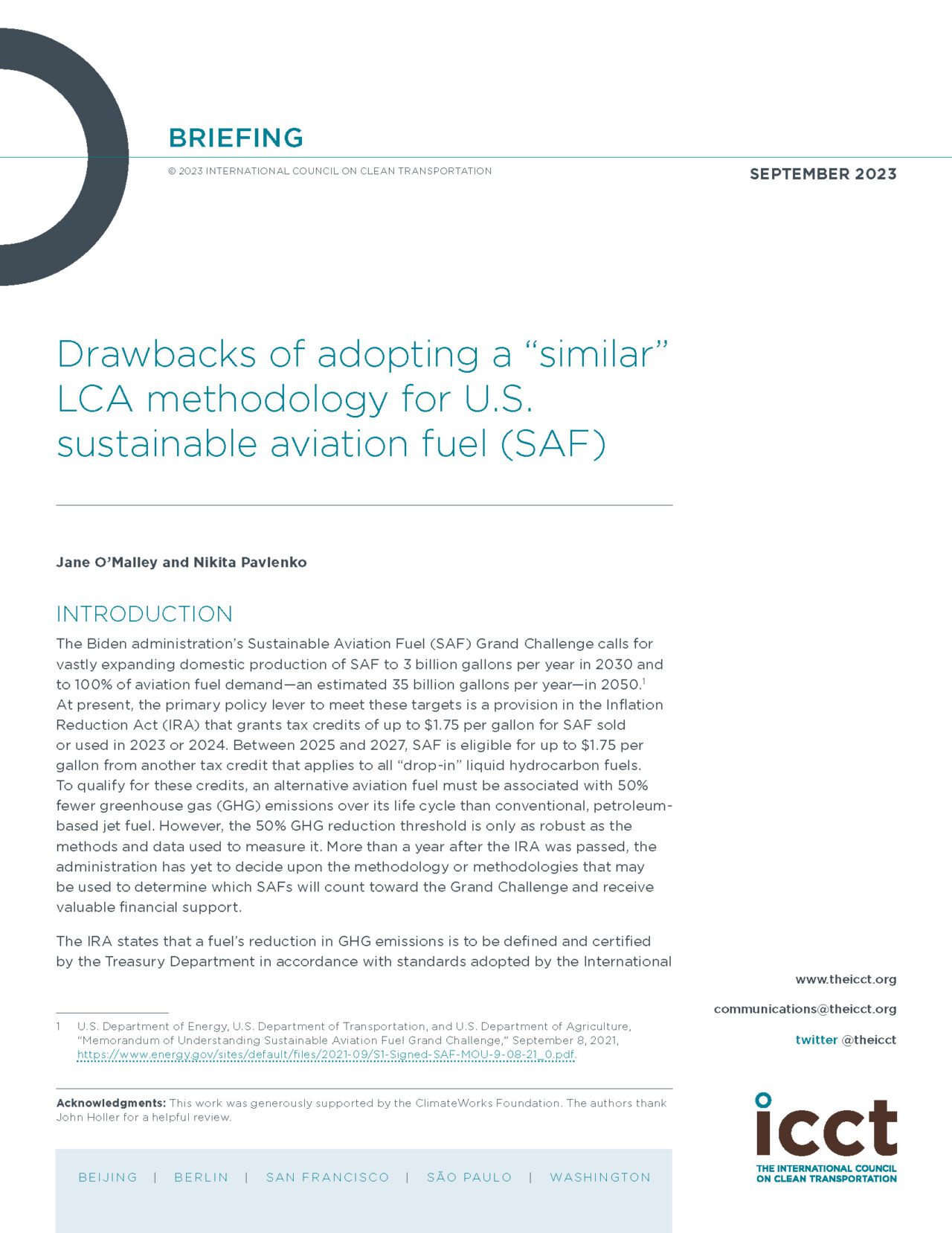 How Treasury’s recent guidance on the sustainable aviation fuel tax credit punted on which LCA ...